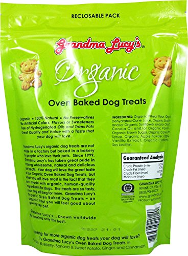 Grandma Lucy's Organic Baked Treat for Dogs, Mixed 3 Packs x 14 Oz - Apple, Pumpkin and Blueberry Flavors