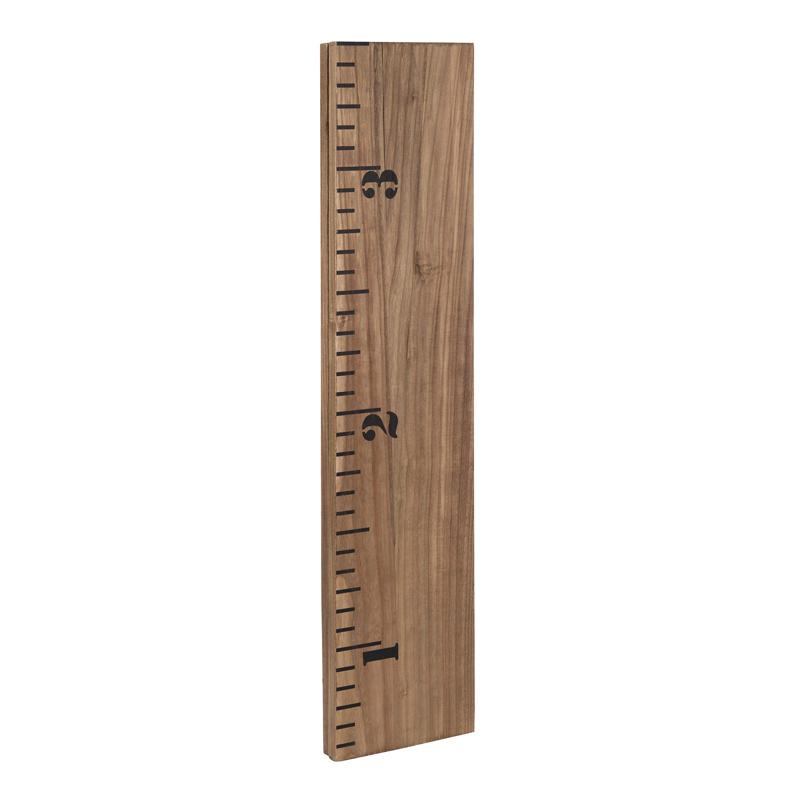 Kate and Laurel Growth Chart 6.5' Wood Wall Ruler, Rustic Brown