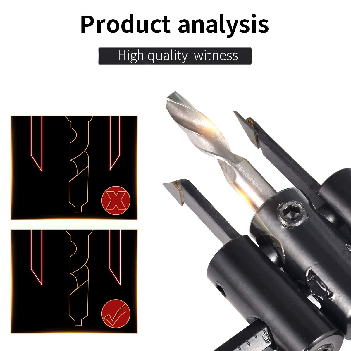 HOHXEN Adjustable Circle Hole Saw Cutter Woodworking Drill Bit,Adjustable 1-Inch to 12-Inches,Heavy Duty Wood DIY Tools(Cutting Diameter:30mm-200mm)