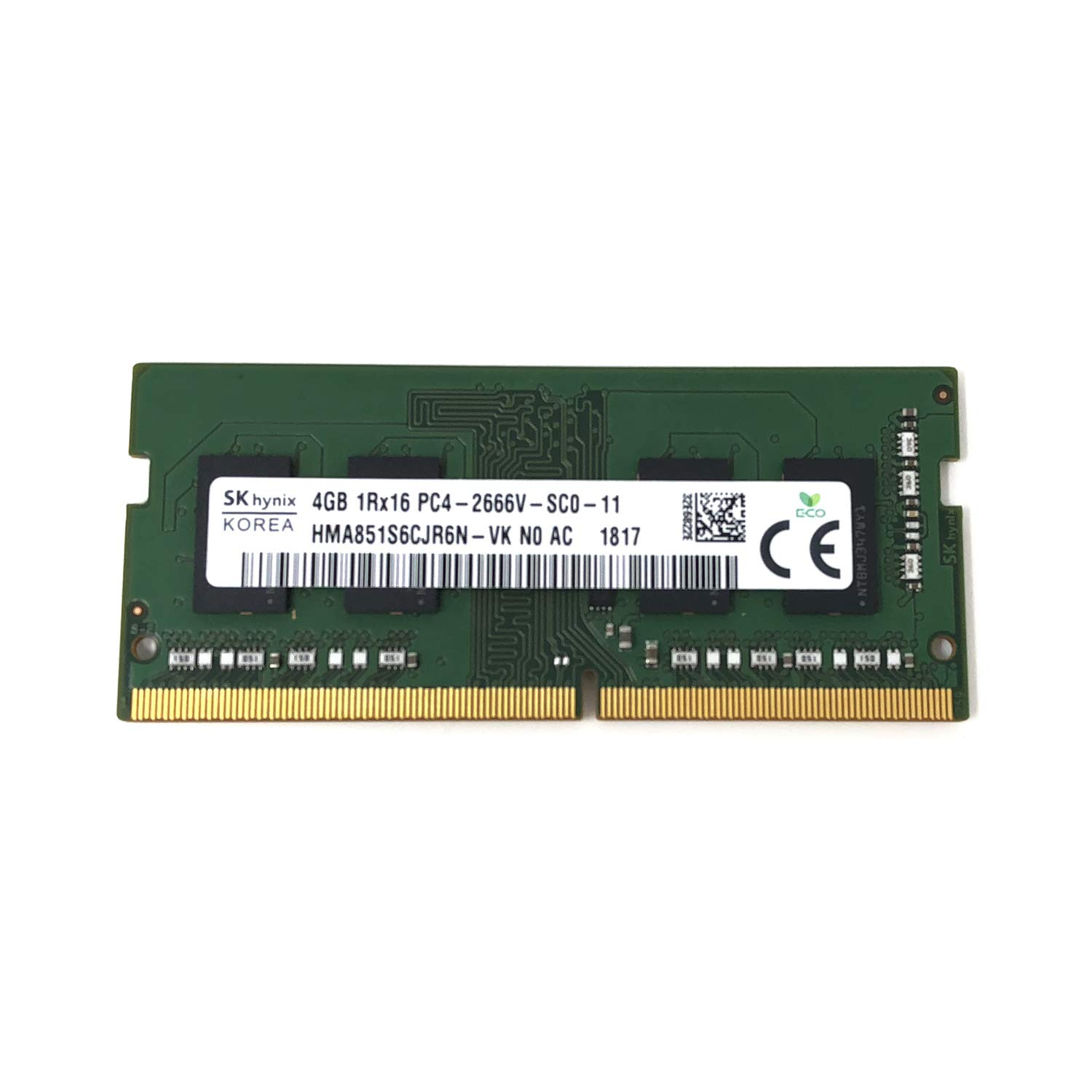 SK hynix HMA851S6CJR6N - VK Non ECC PC4-2666V 4GB DDR4 at 2666MHz 260pin SDRAM SODIMM Single Kit Laptop Memory - OEM