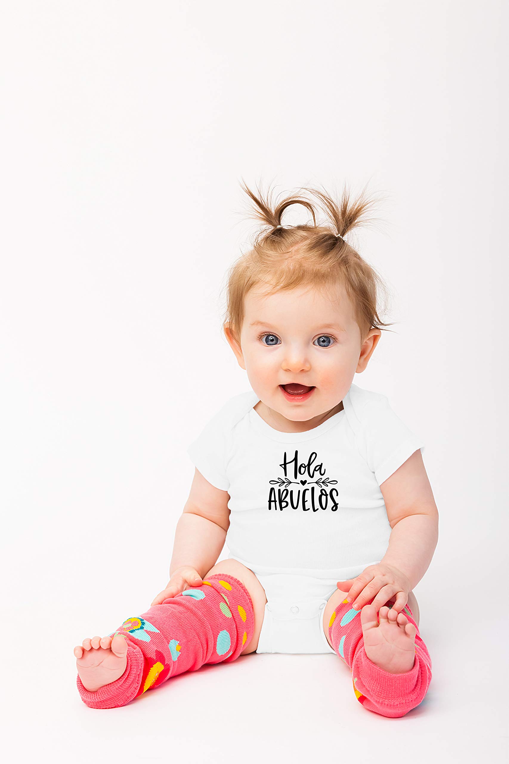 Hola Abuelos - Funny Baby Essentials Bodysuit - Newborn Boy Clothes Baby Girl Romper Outfit (Newborn, White)