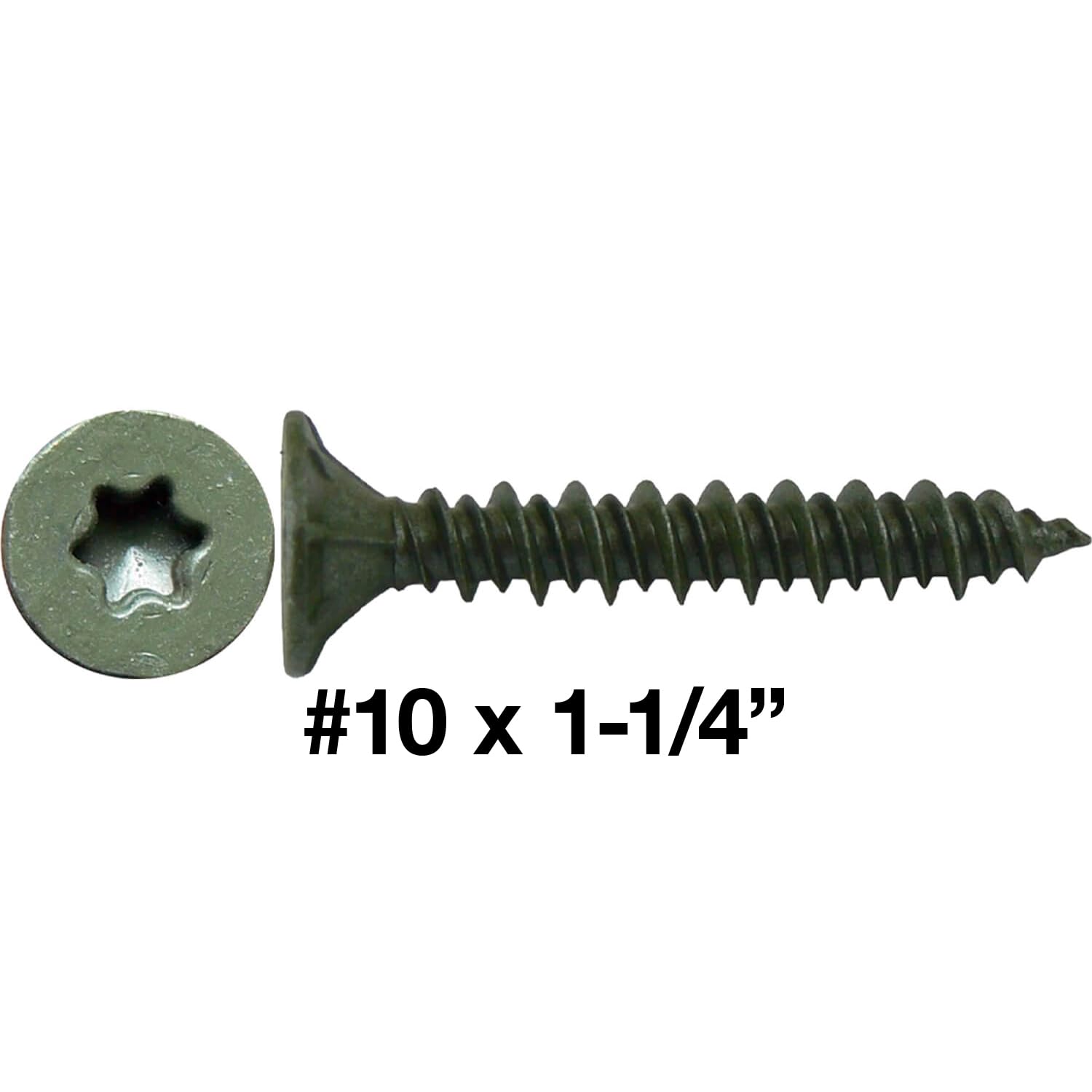 Jake Sales #10x1-1/4" Cement Board Torx/Star Head Screws Sharp Point for Fastening Cement Backer Board/Cement Board/Tile Board - - Torx/Star - T-25 Torx Head (1 Pound 166 Approx. Screw Count)