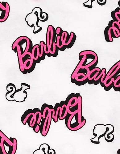 Barbie Little Girls T-Shirt and Dolphin Active Shorts Outfit Set Pink/Black 7-8
