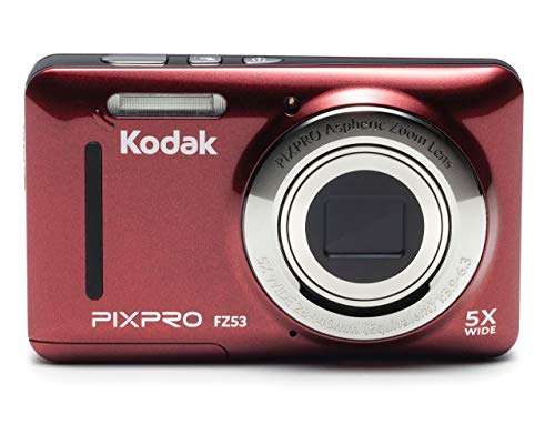 Kodak PIXPRO Friendly Zoom FZ53-RD 16MP Digital Camera with 5X Optical Zoom and 2.7" LCD Screen (Red) (Renewed)