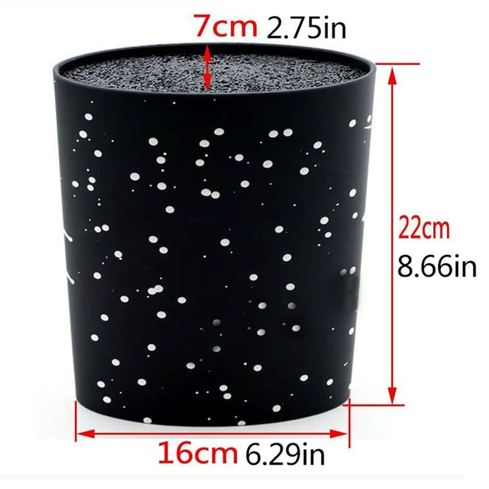 KeepingcooX Universal Oval Knife Block - Easy to Clean & Compact Storage for up to 12 Kitchen Knives with Unique Slot Design to Protect Blades & Secure Safely (Black Oval)