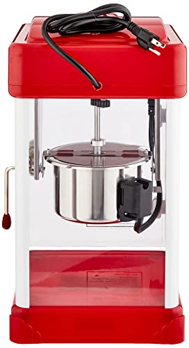 Great Northern Popcorn Company Pop Pup Countertop Popcorn Machine β Tabletop Popper Makes 1 Gallon β 2.5-Ounce Kettle, Catch Tray Warming Light & Scoop, Red (6074)