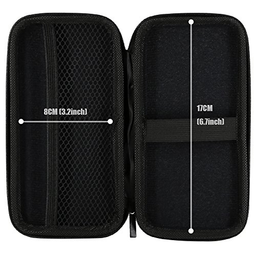 iMangoo Shockproof Carrying Case Hard Protective EVA Case Impact Resistant Travel 12000mAh Bank Pouch Bag USB Cable Organizer Earbuds Sleeve Pocket Accessory Smooth Coating Zipper Wallet Black