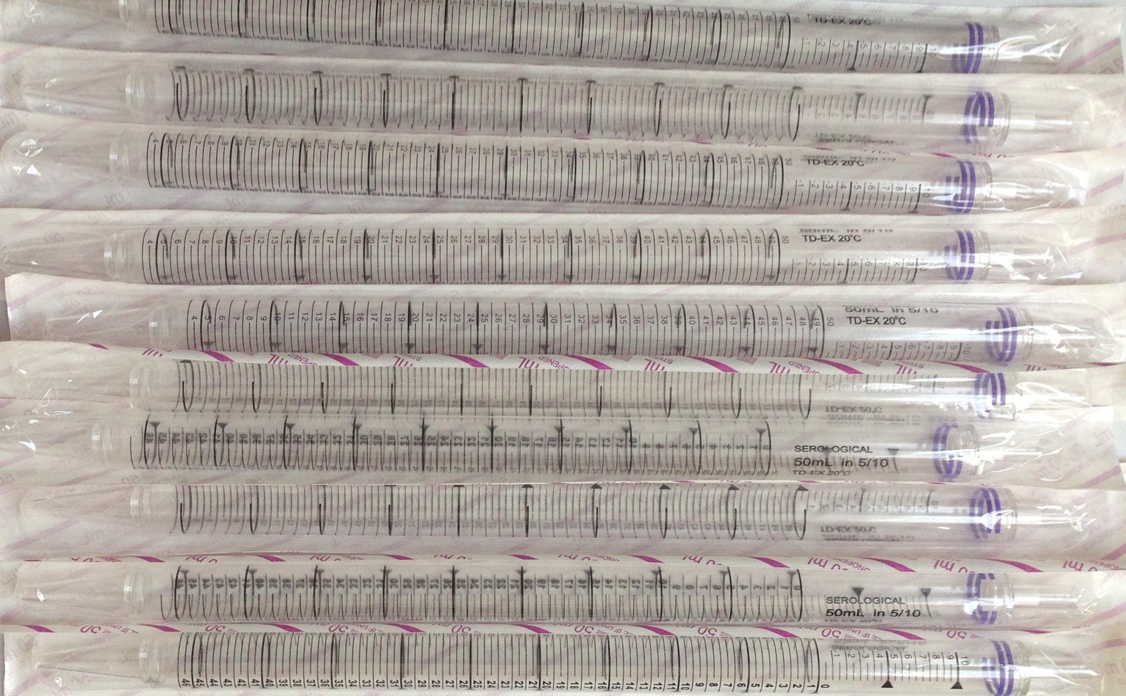 EarthOx Sterile Serological Pipettes 50ml (Individually Packaged) (10 Pipettes)