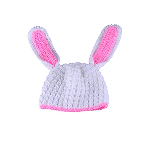 4pcs Newborn Knitted Photography Outfits Props Bundle | Includes Rabbit Hat Diaper Set and Pig Hat Diaper Set