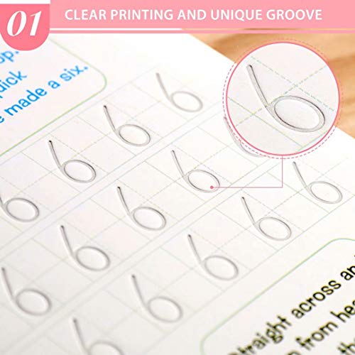 Sank Magic Reusable Practice Copybook for Kids - The Print Handwiriting Workbook-Writing Practice Book for Children (Four Books with Pen）
