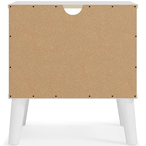 Signature Design by Ashley Piperton 1 Drawer Night Stand Nightstand, 21.88" Tall, White & Light Brown