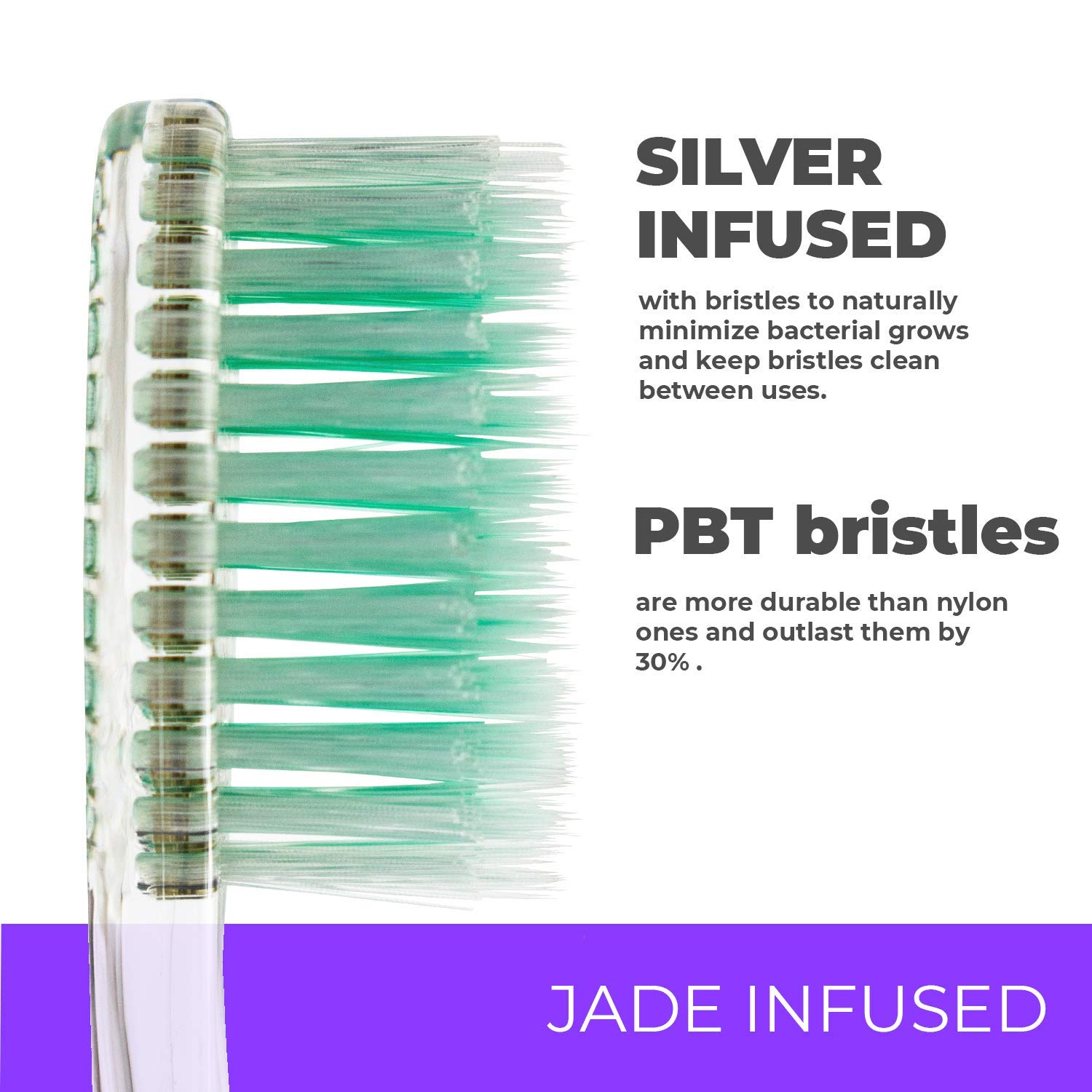 Solodent Toothbrush Soft, Silver & Jade Flossing Bristles (Pack of 2) Colors May Vary