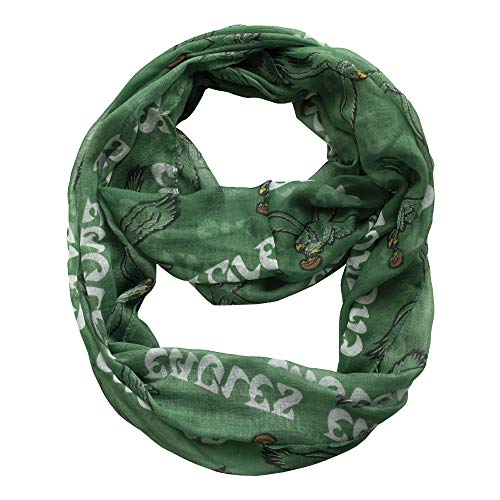 Littlearth NFL Philadelphia Eagles Sheer Infinity Scarf, 70-inches, Green