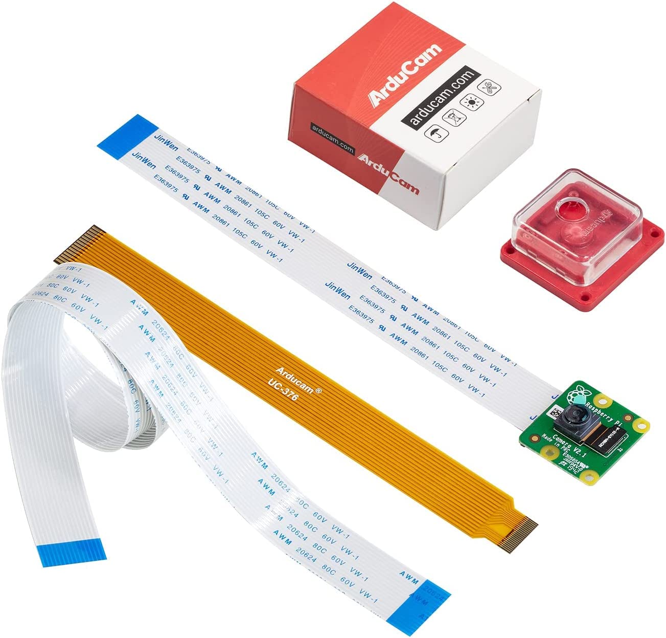 Arducam Raspberry Pi Official Camera Module V2 with 8MP Wide Angle 175° Drop-in Replacement