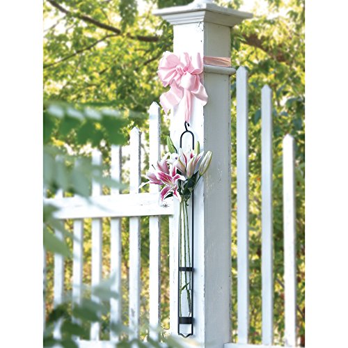 Couronne Co. Florence Hanging Pendant Tube Vase with Wall Hook, M044-001, 16.5 Inch Tall, 2.7 Ounce Capacity, Clear, 1 Piece