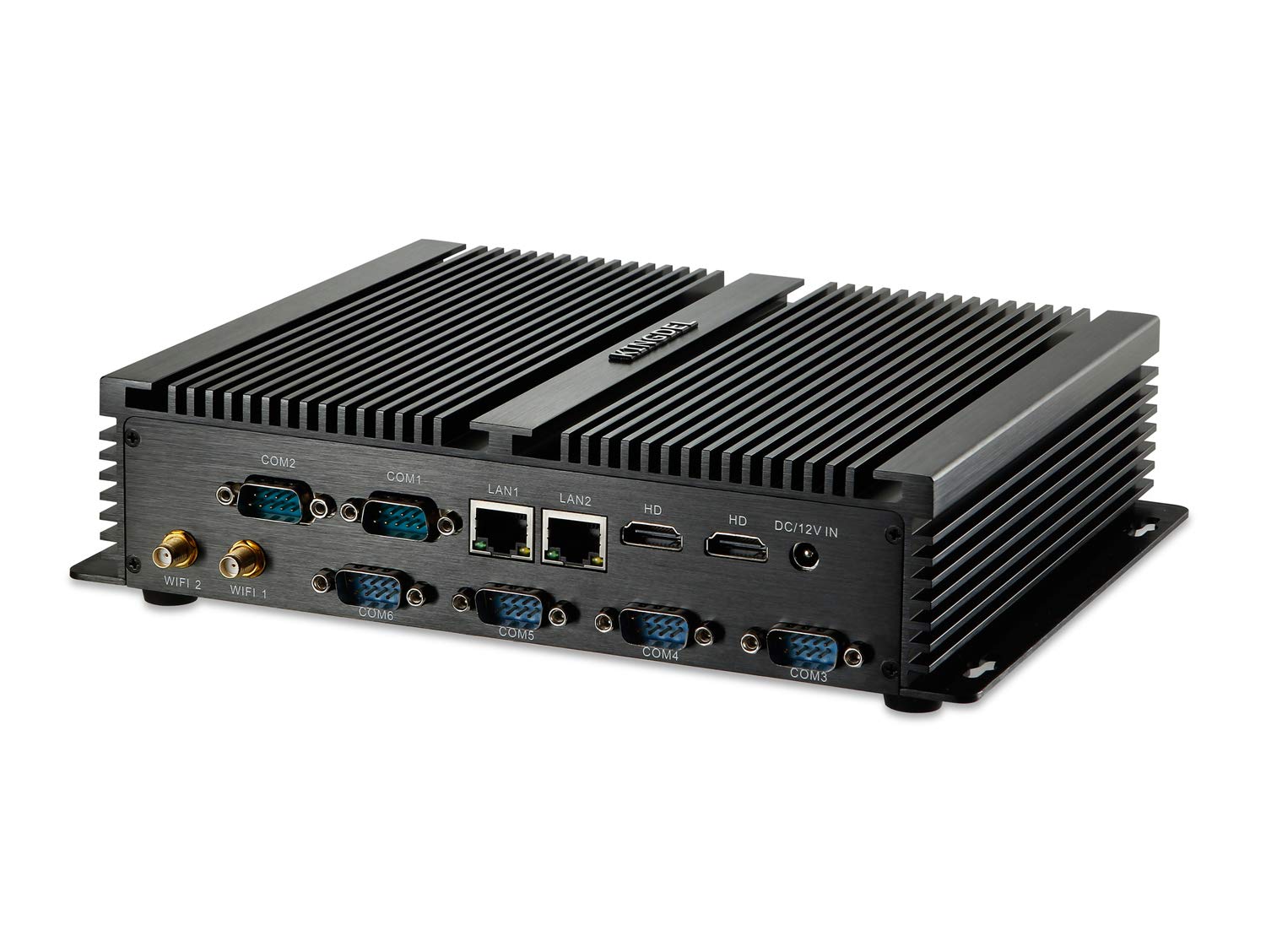 KINGDEL 4k HTPC Mini PC, i5 CPU Office Fanless Computer, 8GB RAM, 128GB SSD, HD Graphics 4400, 6xCOM RS232, 4xUSB 3.0, 2xNICs, 2xHD Ports, Metal Case