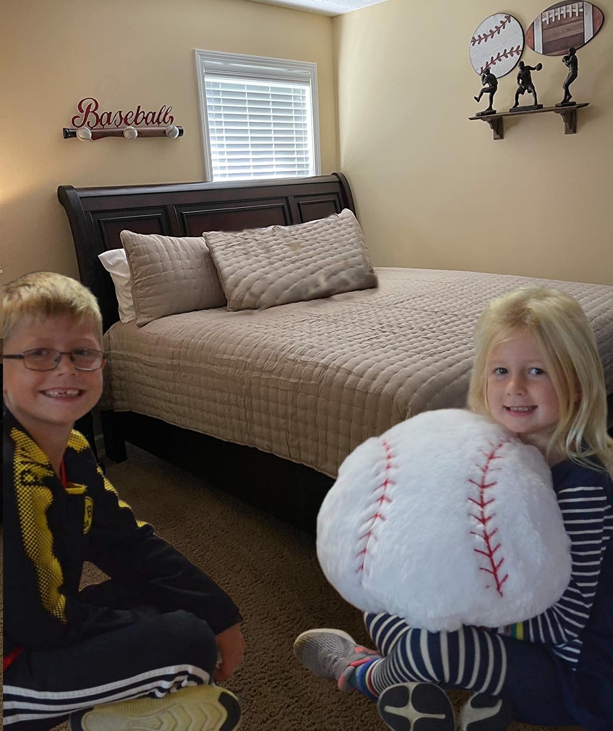 Baseball Pillow Boys Sports Room: Soft Softball Throw Plush Gifts - Play Stuff Ball Toys Decor Age 8-12