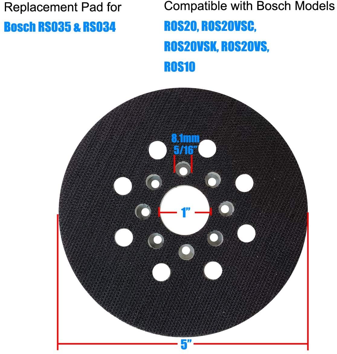 5 Inch ros20vsc Replacement Pad for Bosch RS035 & RS034 - Compatible with Bosch ROS20VS, ROS20VSC,ROS20VSK,ROS20, ROS10