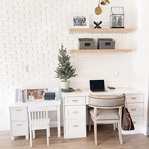 KidKraft Wooden Study Desk for Children with Chair, Bulletin Board and Cabinets, White, Gift for Ages 5-10, 35.7 x18.3 x 34.4 inches