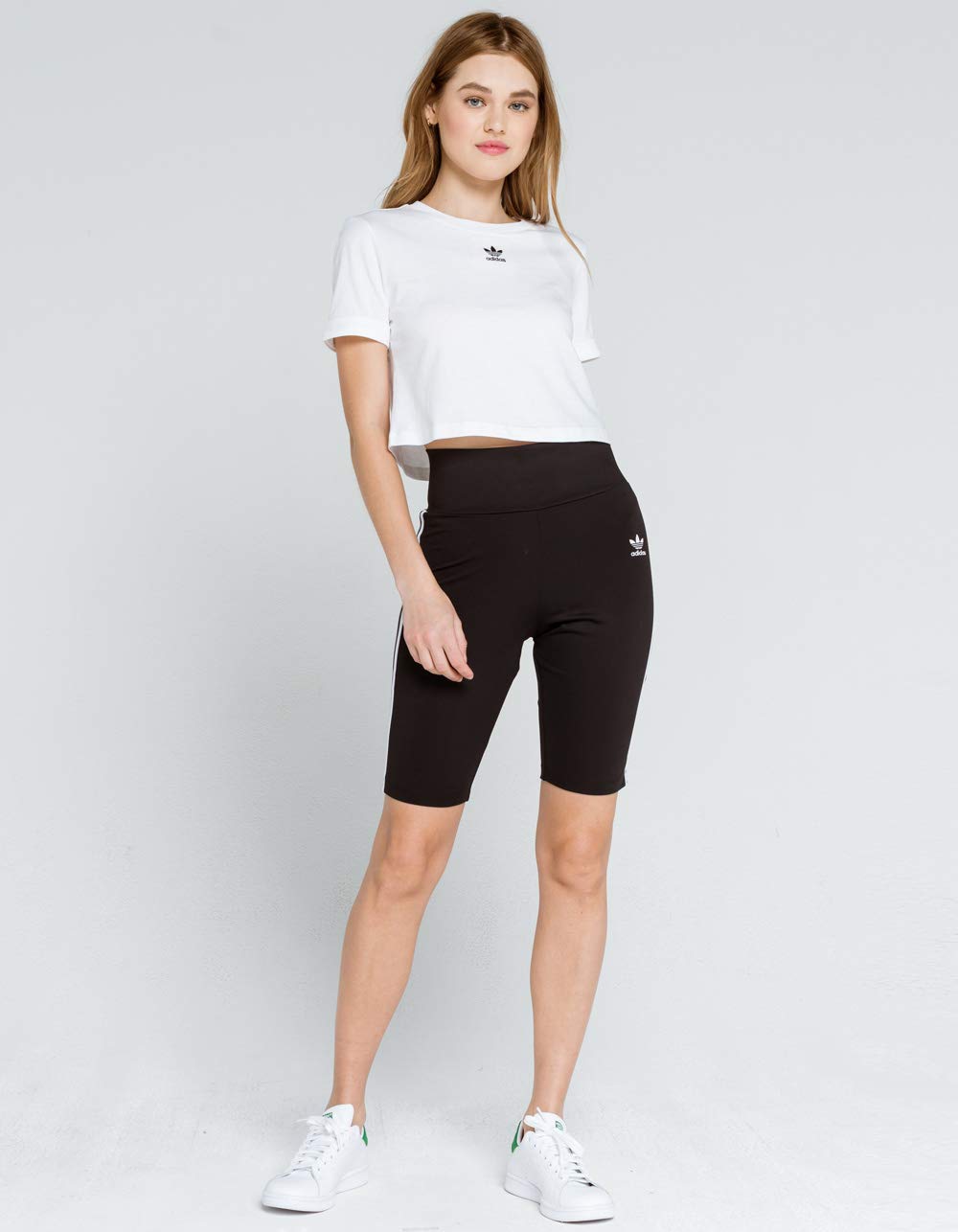 adidas Originals Women's Adicolor Classics High Waisted Short Tights Black 3X