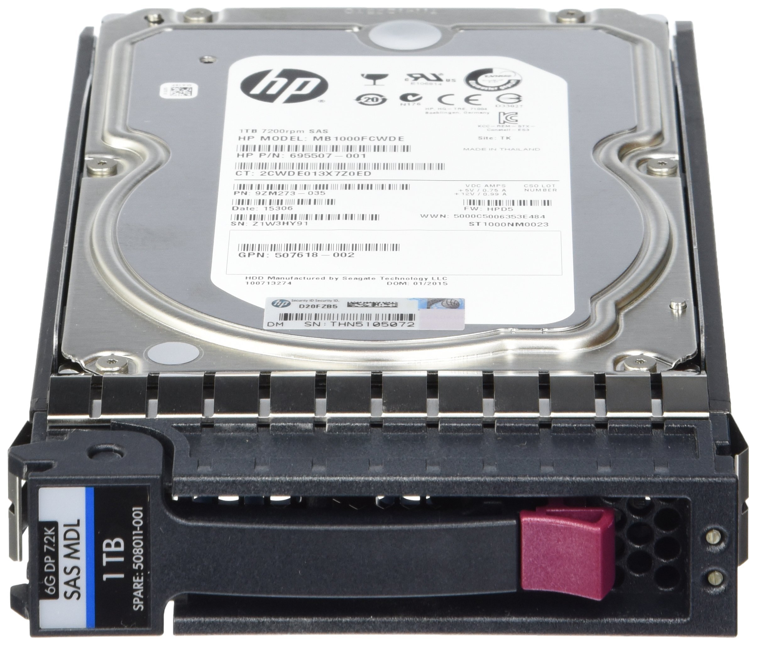 HP 1TB 6G SAS MDL 7.2K LFF 3.5 HDD 507614-B21 (Renewed)
