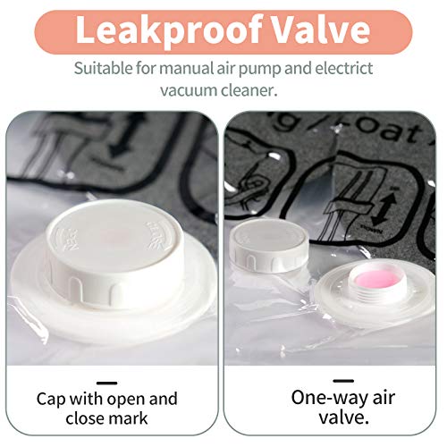 Meetall 4Pack Hanging Vacuum Storage Bag Reusable Space Saver Compressed Bag with Hangers.2pcs in 26.3x35.4inch(67x90cm) and 2pcs in 26.3x43.3inch (67x110cm).Work with Any Vacuum Cleaner.