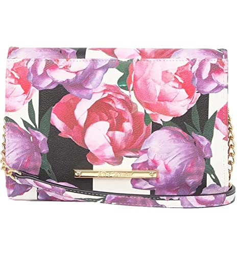 Betsey Johnson Dani Floral Printed Crossbody with Bow Black Floral One Size