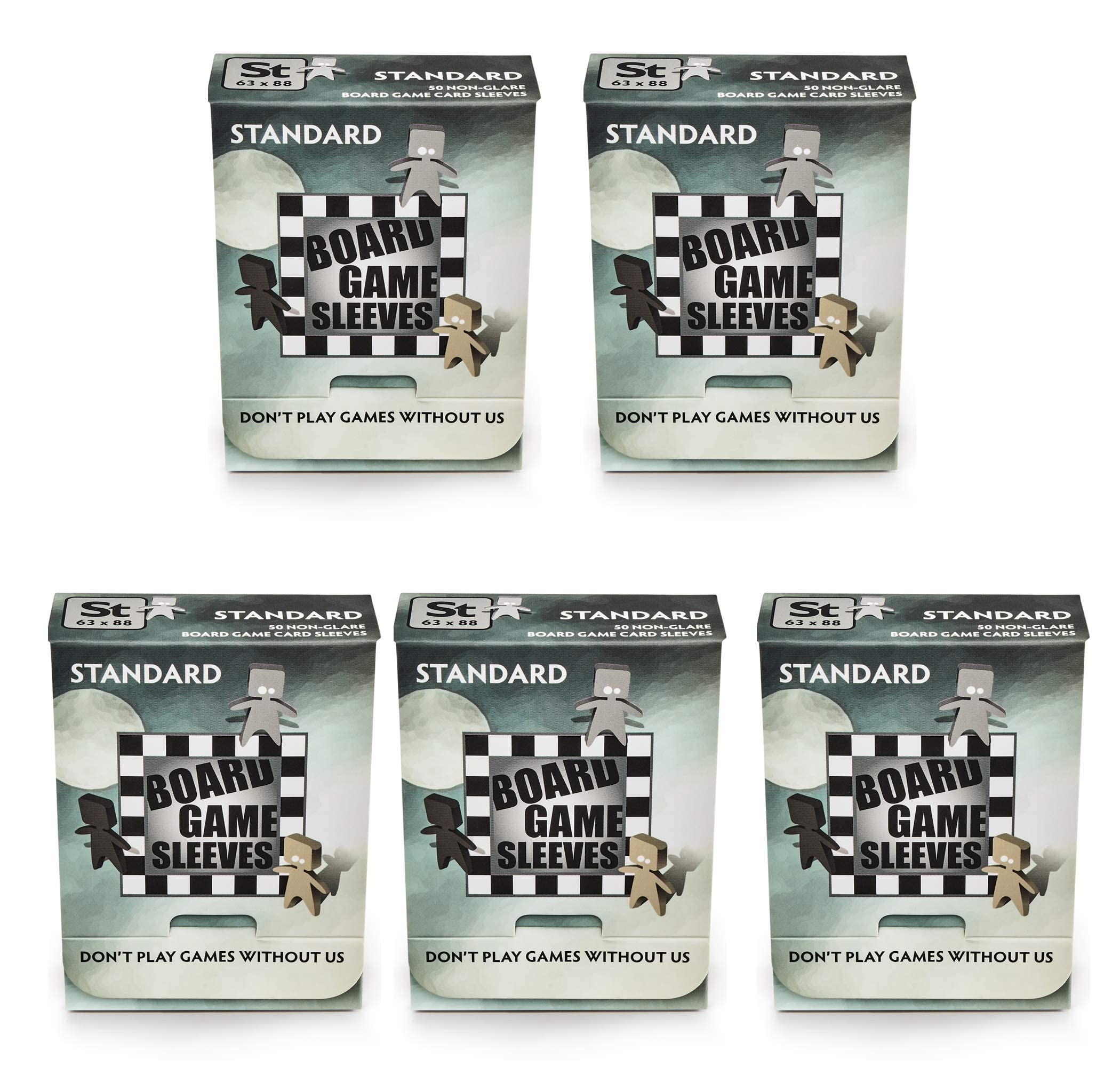 5 Packs Arcane Tinmen Non-Glare Board Game Sleeves 50 ct Standard Size Card Sleeves Value Bundle!