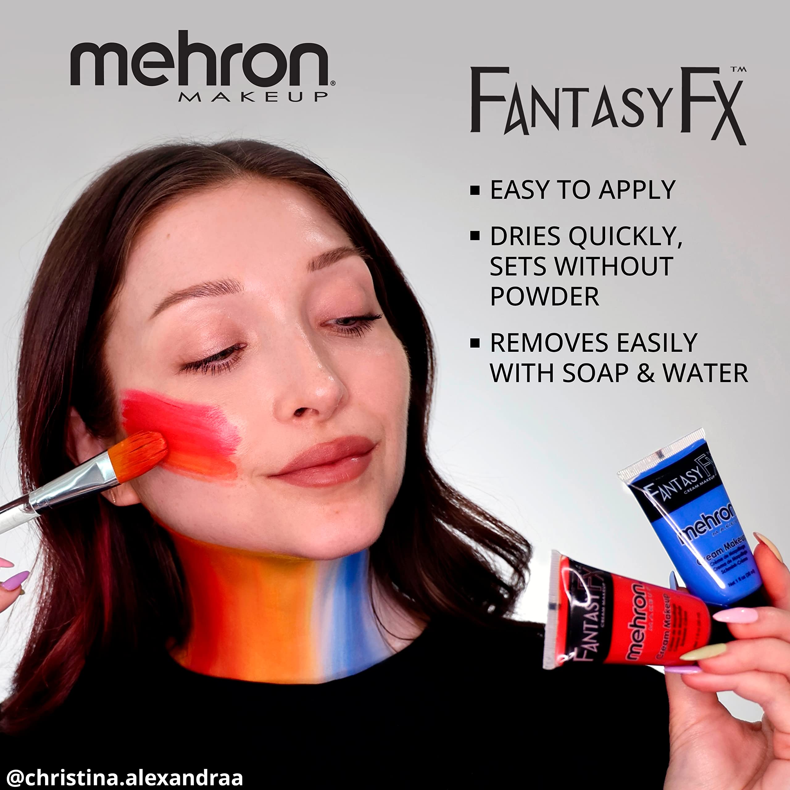 Mehron Makeup Fantasy FX Cream Makeup | Water Based Halloween Makeup | Blue Face Paint & Body Paint For Adults 1 fl oz (30ml) (Blue)