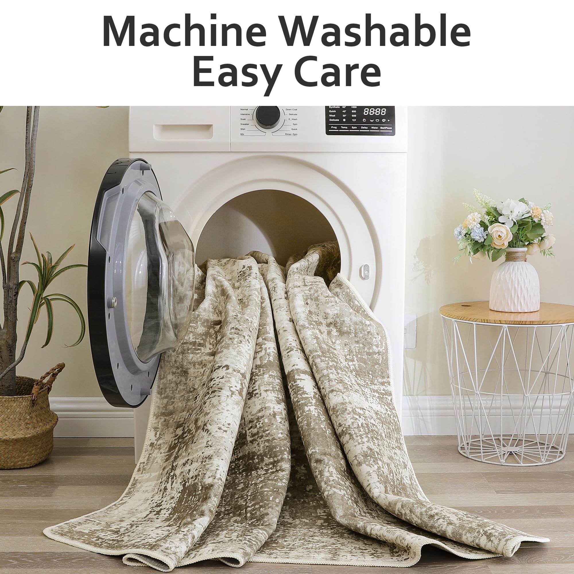 Area Rugs 6x9 for Living Room Bedroom Machine Washable Modern Abstract Soft Large Rugs with Non Slip Backing, Floor Carpet for Dining Room