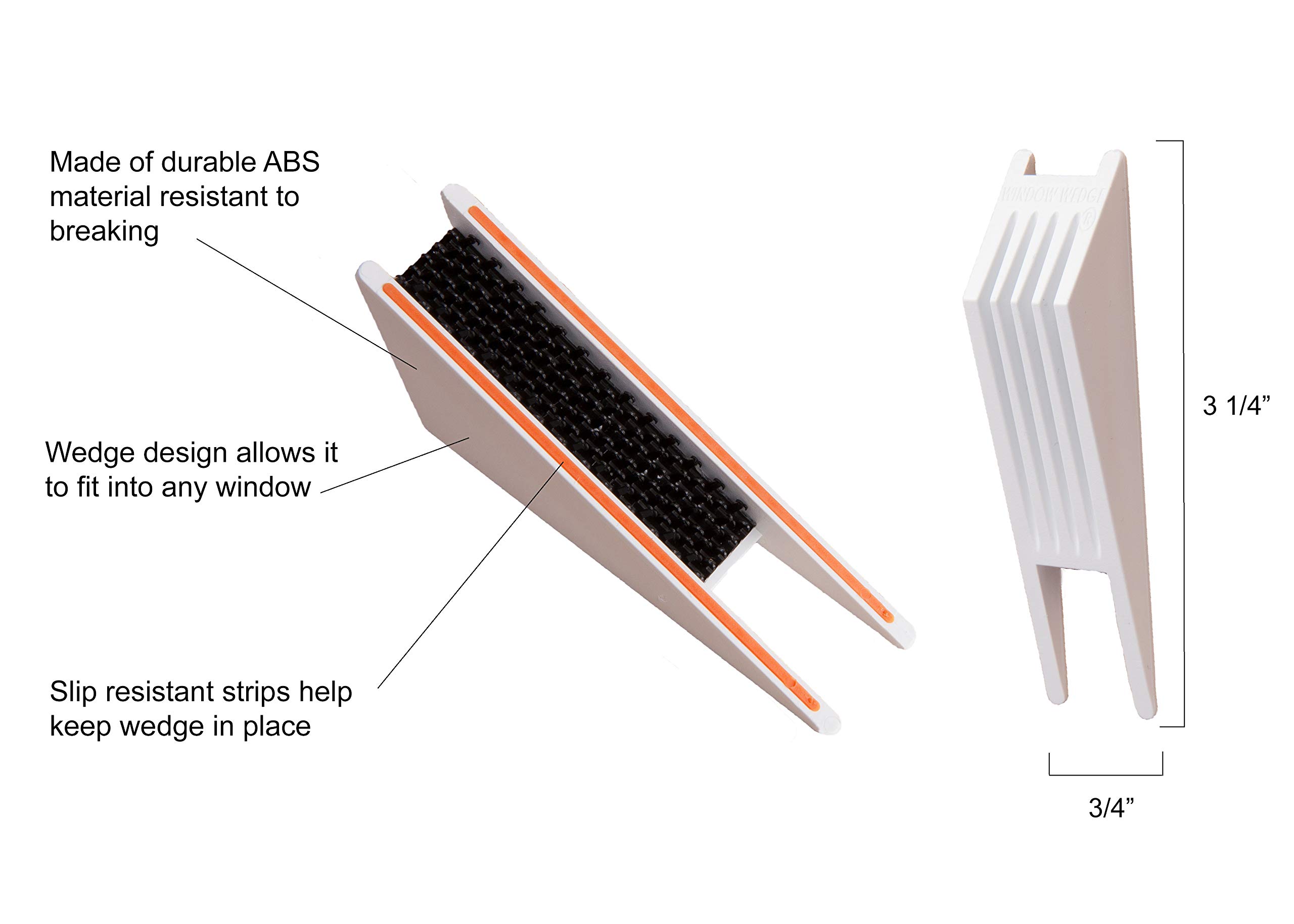Window Wedge | Made in USA |, Window Stopper to Baby Proof and Child Proof Providing Safety for Baby, Window Security and Overall Better Home Security (4 Total, 2 Two Packs)