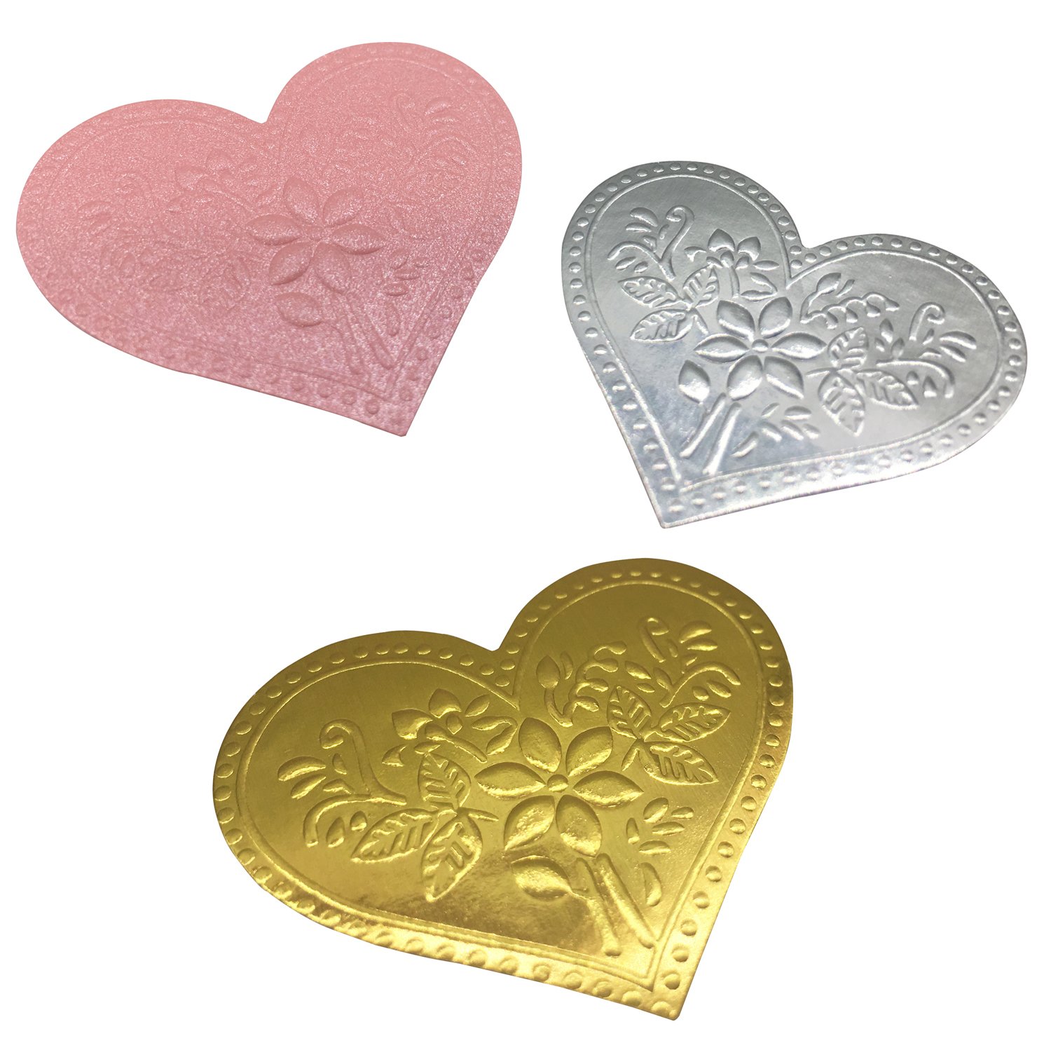 Envelopes Label Stickers Love Heart Shape Stickers 60 PCS Kraft Paper Thank You Stickers Retro Metallic DIY Decorative Adhesive Label for Packaging Bake Decoration Wedding Party Gift (Gold)