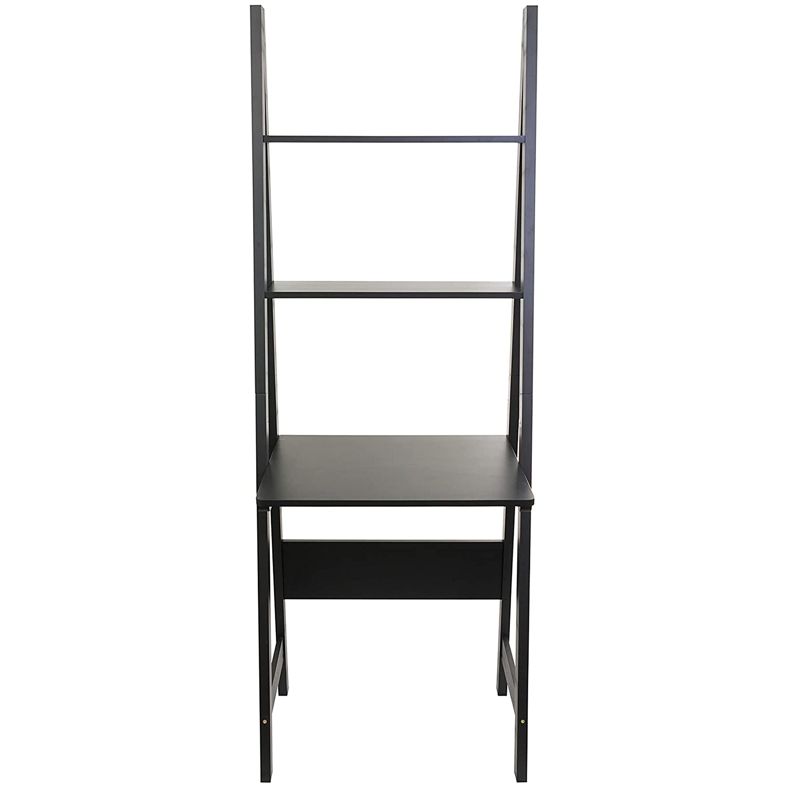 Kiera Grace Providence Hart Floor Shelf and Desk– Black Matte Finish, 3-Tiered, 71-Inch by 25-Inch by 18-Inch