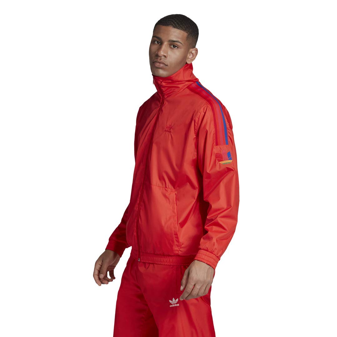 adidas Originals Men's 3D Trefoil 3-Stripes Track Jacket, Active Red, XS