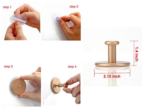 SDH Wall Hooks, Robe Hooks, Adhesive, Aluminum, Removable, Heavy Duty, Modern, Garment Friendly (2 x Hooks (Matt Brass Color))