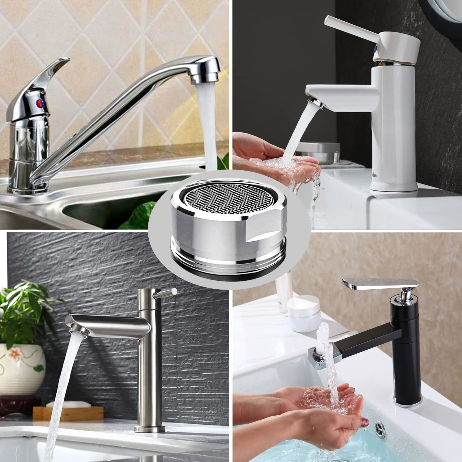 4Pcs Faucet Aerator 4 Pack Kitchen Sink Aerator Replacement Parts With Brass Housing 15/16 Inch Male Thread Aeratorwith gasket for kitchen and bathroom