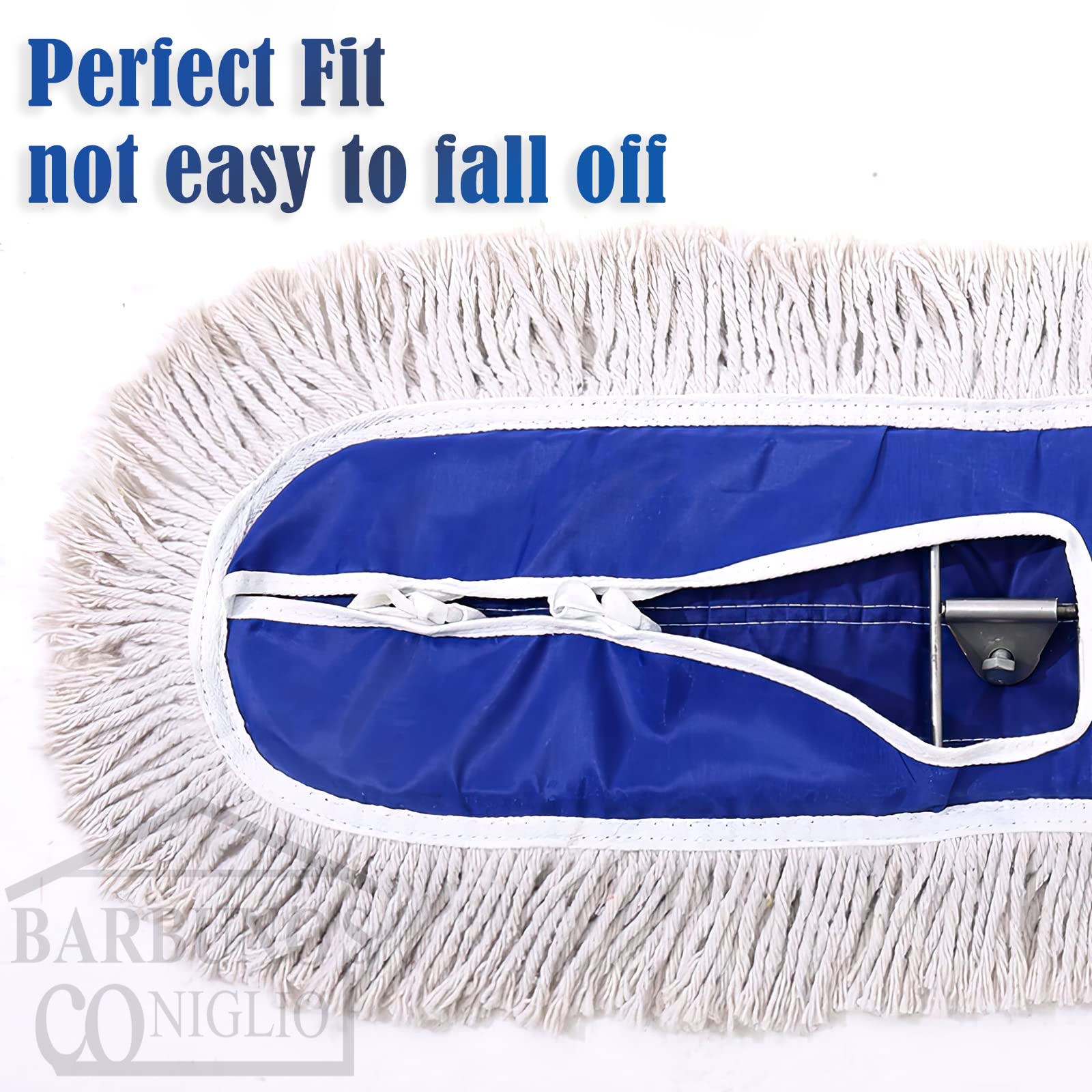 Large Mop Head 24" Industrial Strength Ultimate Cotton Floor Dust Mop Refill, Commercial Cleaner Mop Head Replacement, Dust Mops for Home, Industrial Use - Fit for Standard Size Mop Frame (2)