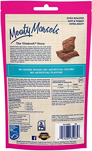 Vitakraft Meaty Morsels Soft Indulgent Cat Treats - Double Layer Extra Meaty - Can Use as Cat Pill Pocket (Chicken with Salmon, 1-Pack)
