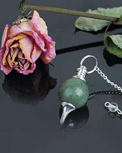 Green Jade - Dowsing Pendulum - Crystal Pendulums - Divination Tools - Healing Crystals - Celtic Pendulum - Scrying Crystal - Reiki Supplies - Crystal Gift