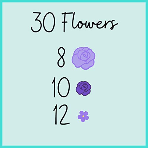 30 Violet Icing Flowers | Small Purple Flowers | Edible Roses| Lavender | Edible Flowers | Icing Flowers | Icing Roses | 4 oz. 8oz. 16 oz. 24 oz. | Bulk Sprinkles | Simply Sucré
