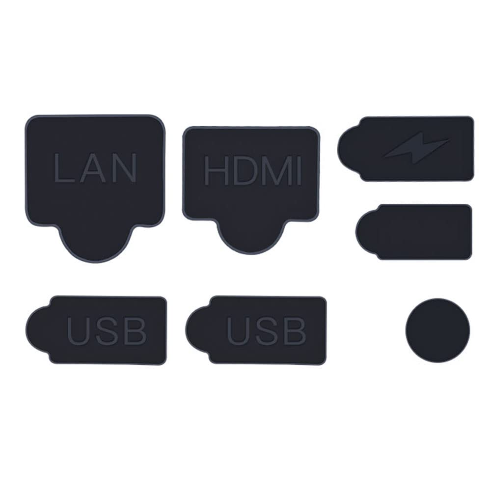 7PCS PS5 Silicone Anti Dust Plugs Set, USB HDMI LAN Type-C Interface Dustproof Cap for Sony Playstation 5 Host, Playstation 5 Console Anti-Scratch Anti-Fall Protector