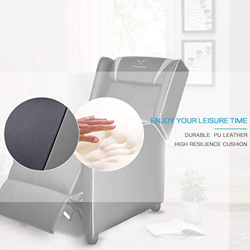 VITESSE Gaming Recliner Chair Racing Style Single PU Leather Sofa Modern Living Room Recliners Ergonomic Comfortable Home Theater Seating, Grey