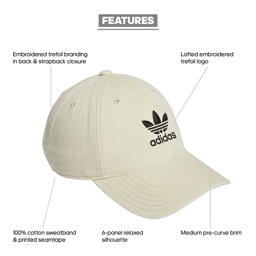 adidas Originals Men's Relaxed Strapback Cap Old, Sand Beige/Black, One Size