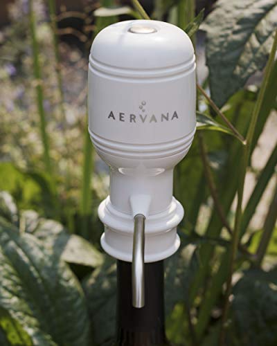 Aervana Essential: Electric Wine Aerator and Pourer/Dispenser - Air Decanter - Personal Wine Tap for Red and White Wine (White)