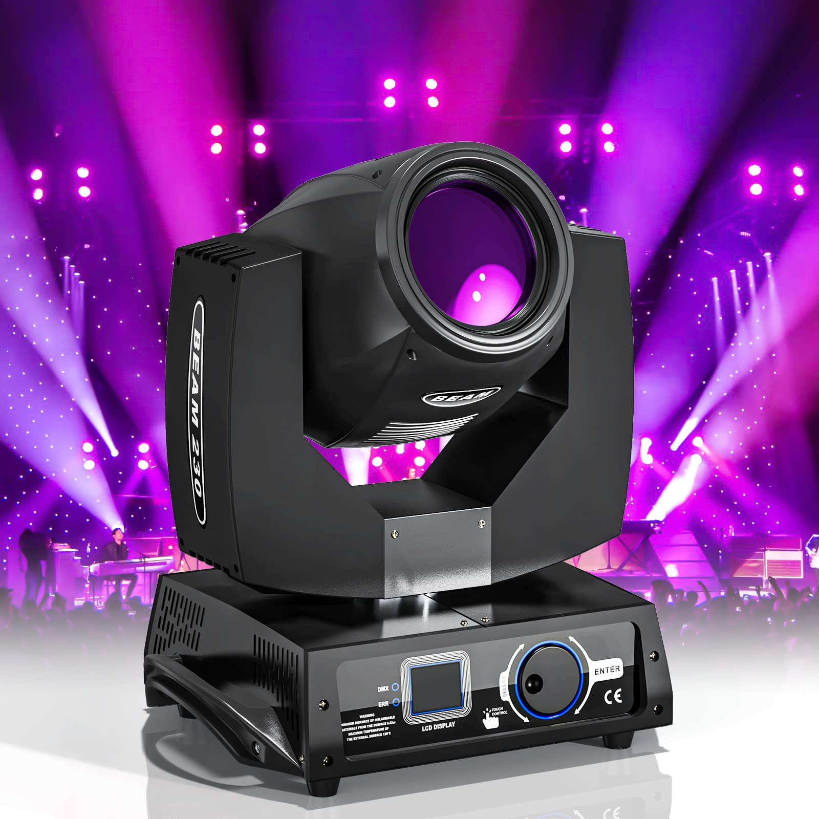 7R 230W Beam Sharpy Moving Head Light - 17 Gobos RGBW Beam Lights - 14 Colors Led Moving Head Light Dj Lights - 16CH DMX512 Sound Control for Church Wedding Disco Party