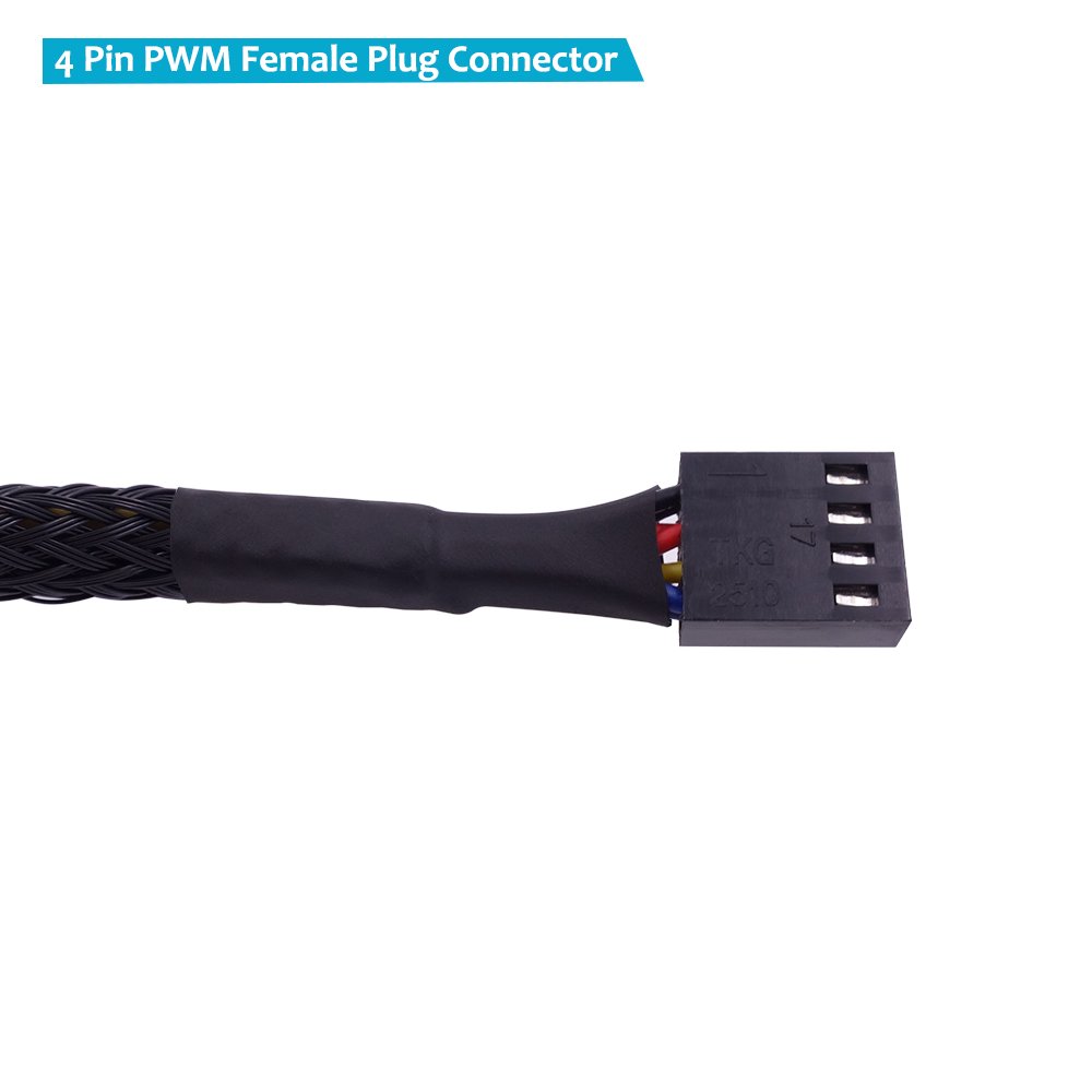 Fancasee (4-Pack) 4 Pin PWM Fan Power Supply Cable PC Internal Motherboard Fan Power Extension Cable Adapter Cord Wire for Computer ATX Case 4-Pin / 3-Pin Cooling Fans Cable (10.5 inch)