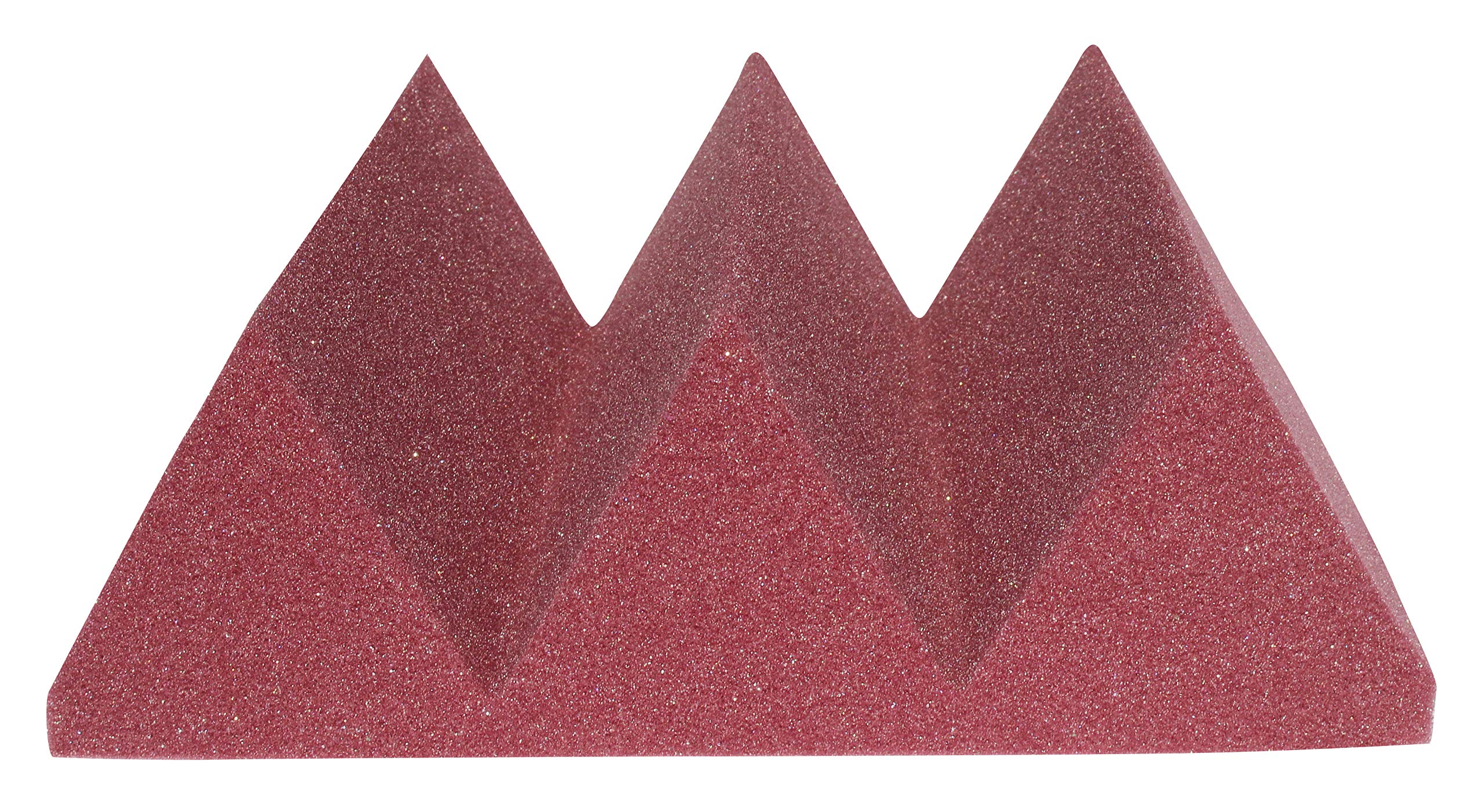 Bass Absorbing Wedge Style Panels - Soundproofing Acoustic Studio Foam - 12"x12"x4" Tiles - 2 Pack - DIY (Burgundy)