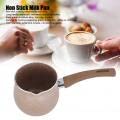Coffee Pot, 10cm Single Handle Coffee Warmer Boiling Pot Mini Milk Pan Aluminum Alloy Non Stick for Cooking (Brown)
