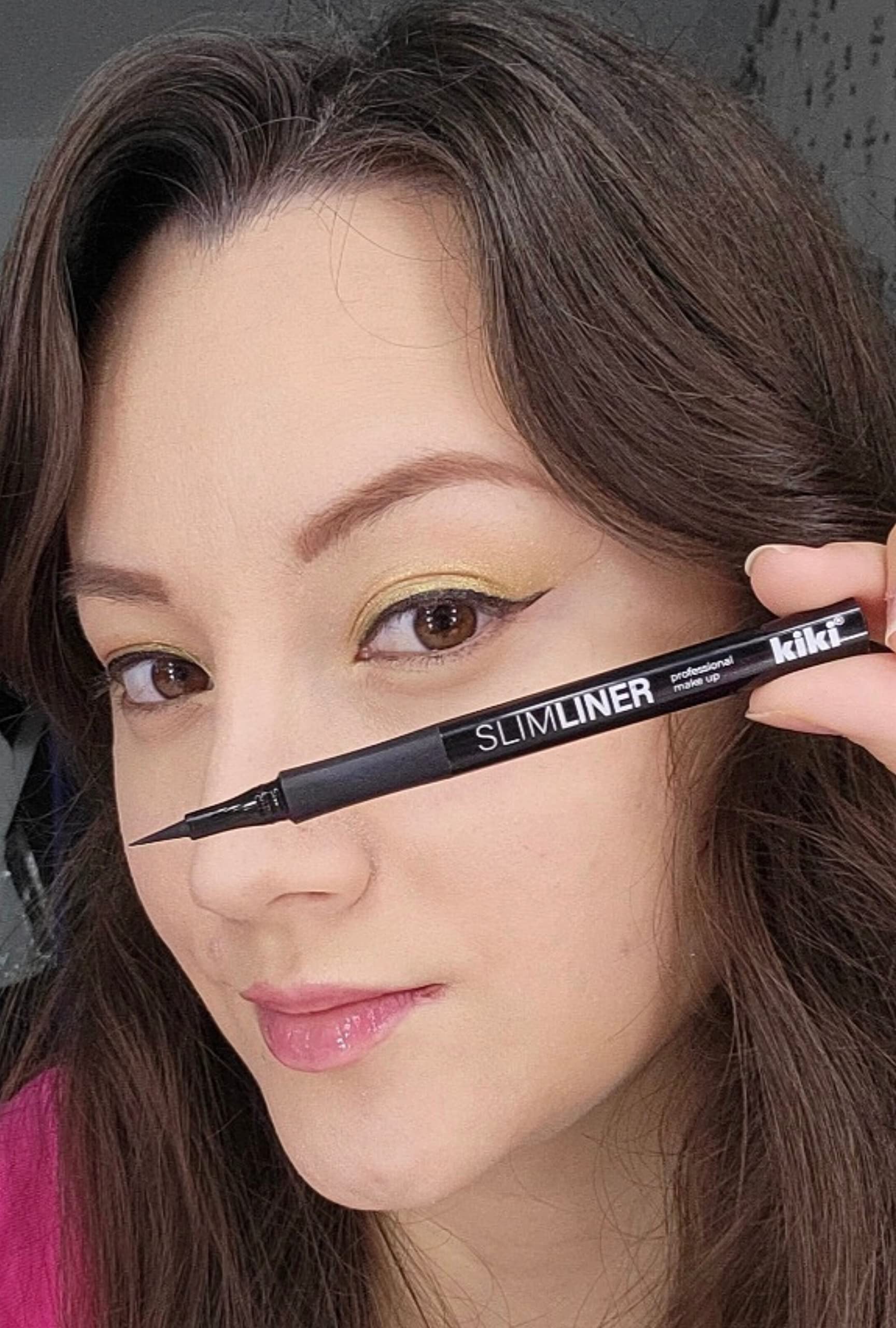 kiki Slimliner Liquid Eyeliner Pen Black, Smudge Proof All Day Vegan Formula, Cruelty Free