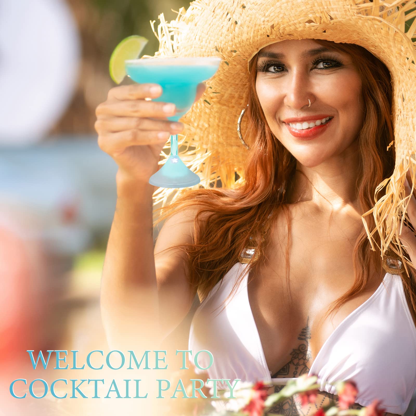 8 Packs LED Flashing Martini Cocktail Glasses 6 oz Plastic Martini Glasses Reusable LED Martini Glasses Light up Margarita Cups 7 Colors Changing for Party Pool Beach Bar Supplies (Margarita Cup)